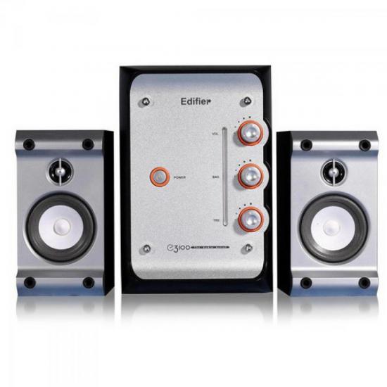 Caixa de Som 2.1 com Subwoofer 28W RMS E3100 Preto/Prata EDIFIER - Mundomax