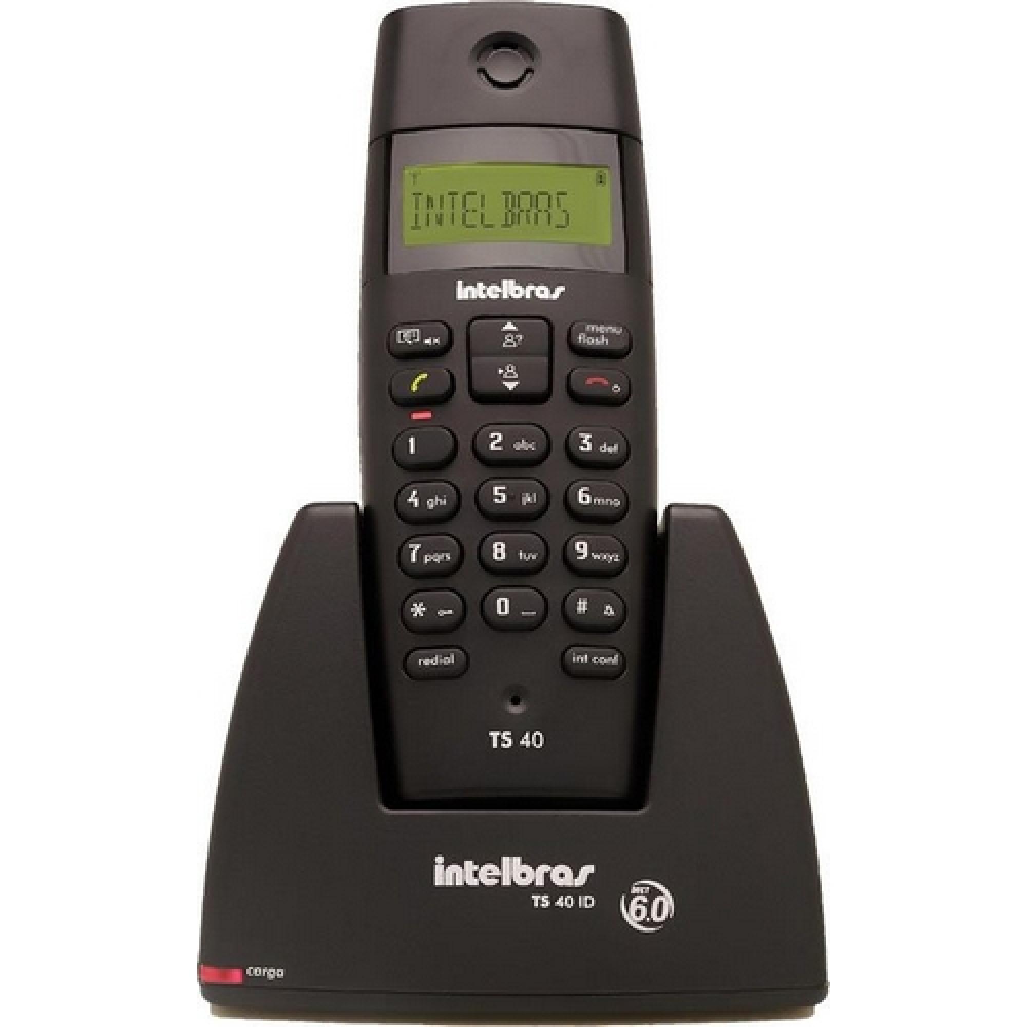 Telefone S/Fio Dect 6.0 1,9GHz TS40 ID Preto INTELBRAS - Mundomax
