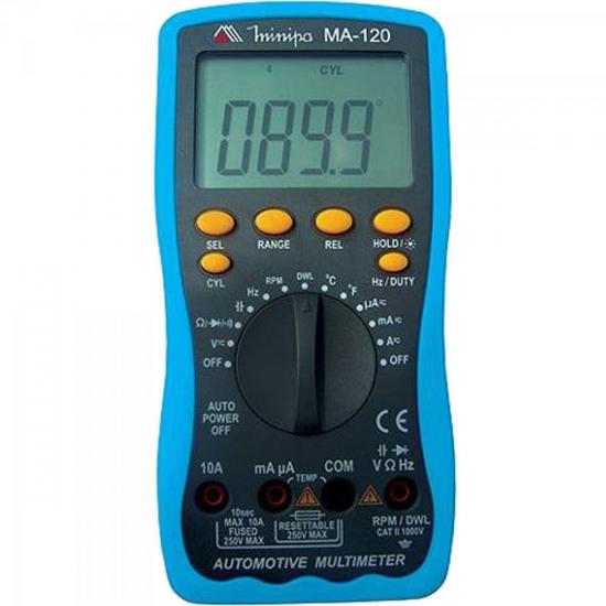 Multímetro Automotivo MA-120 Cinza/Azul MINIPA - Mundomax