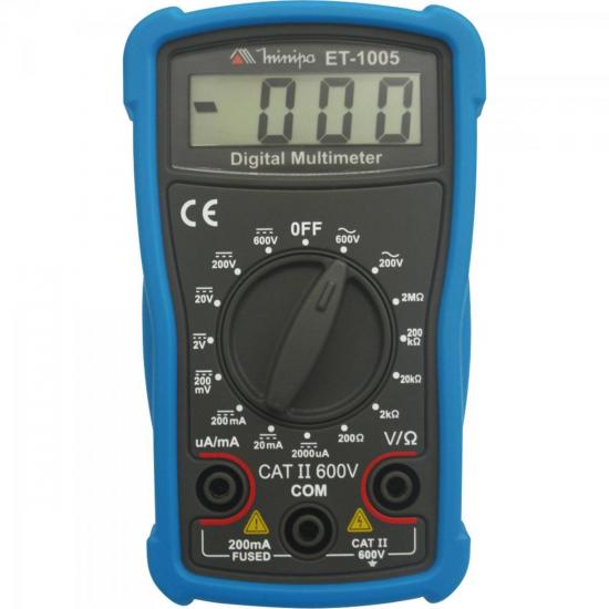 Multímetro Digital ET1005 Preto e Azul MINIPA - Mundomax