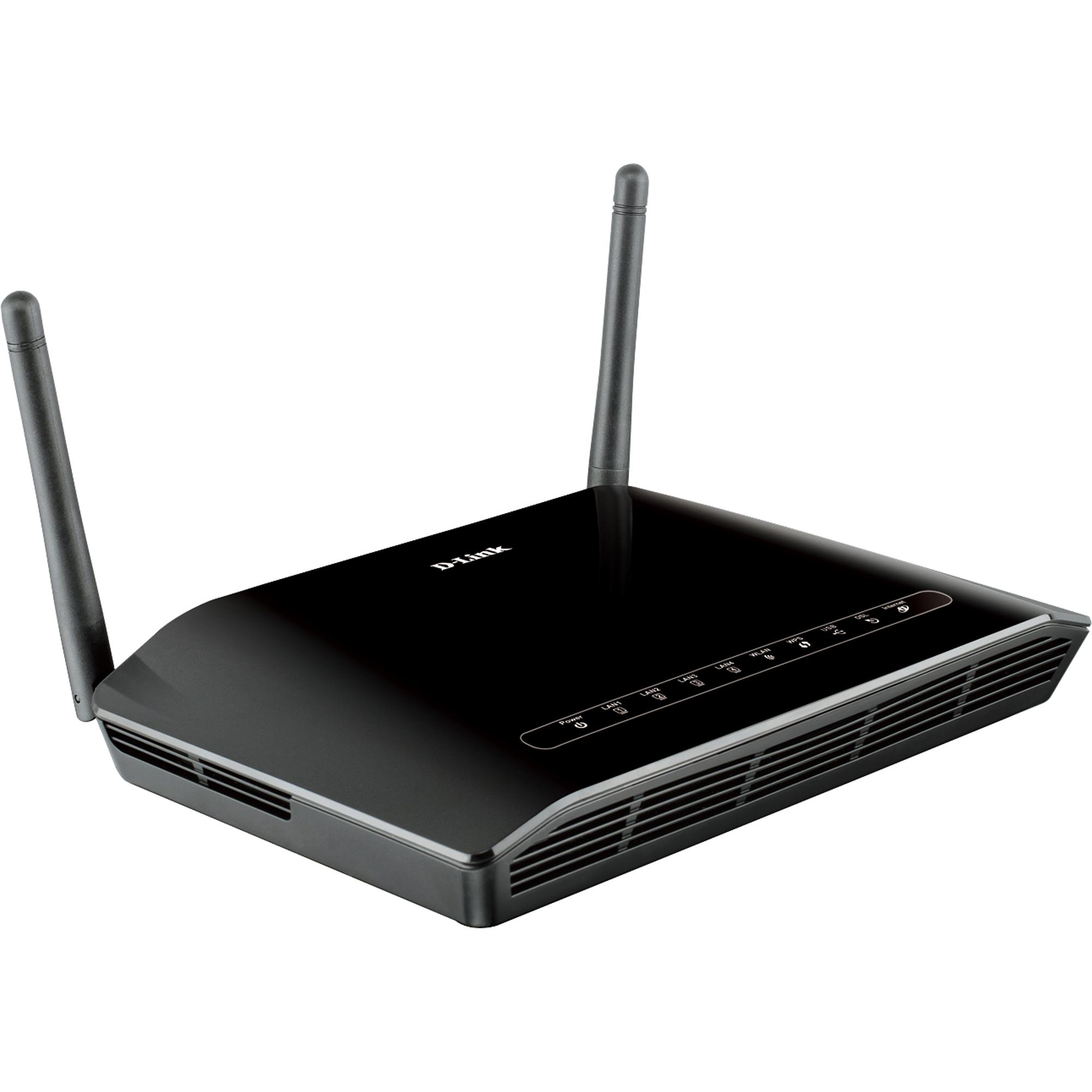 Modem Roteador ADSL2+ WiFi 300Mbps DSL-2750E Preto D-LINK - Mundomax