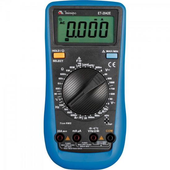 Multímetro Digital ET-2042E Cinza/Azul MINIPA - Mundomax