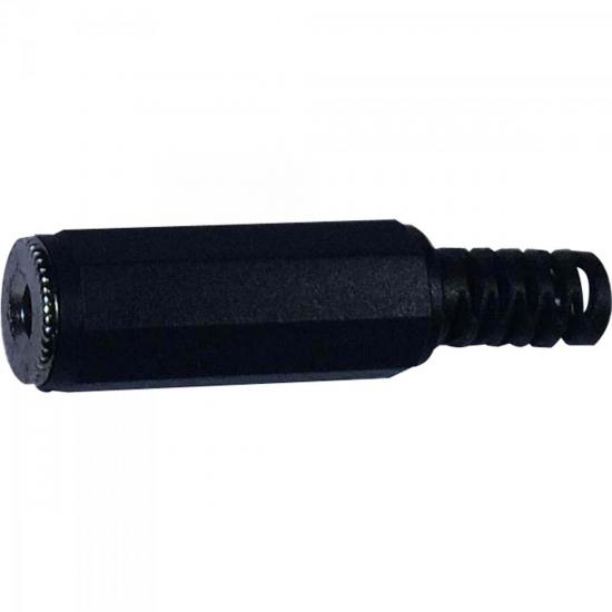 Plug J2 Fêmea Mono JCPD0001 Preto STORM (embalagem c/ 10 uni.) - Mundomax