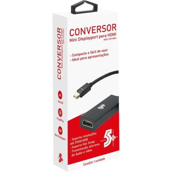 Conversor HDMI Para DisplayPort Chip Sce Preto 5+ - Mundomax