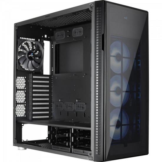 Gabinete Gamer Full Tower RGB QUARTZ PRO Preto AEROCOOL - Mundomax