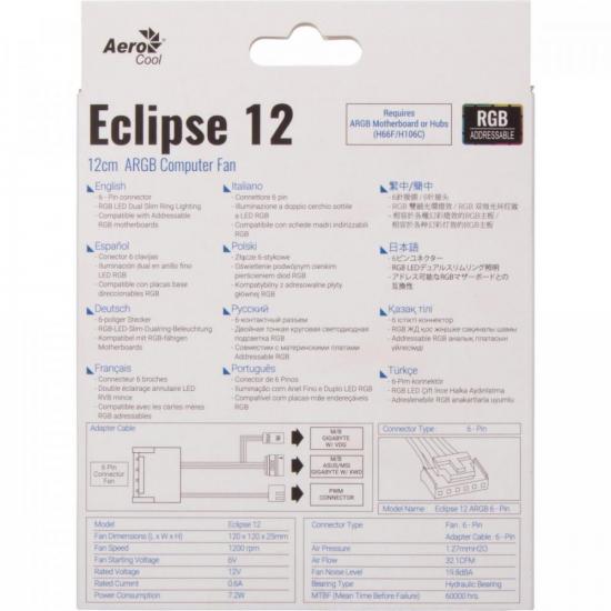 Cooler Fan Aerocool Eclipse 12 ARGB - Aerocool