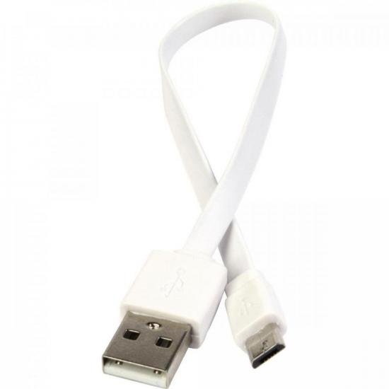Cabo USB Flat para Micro USB 20cm Branco CBUS0029 STORM - Mundomax Cabo USB Flat para Micro USB 20cm Branco CBUS0029 STORM - Mundomax