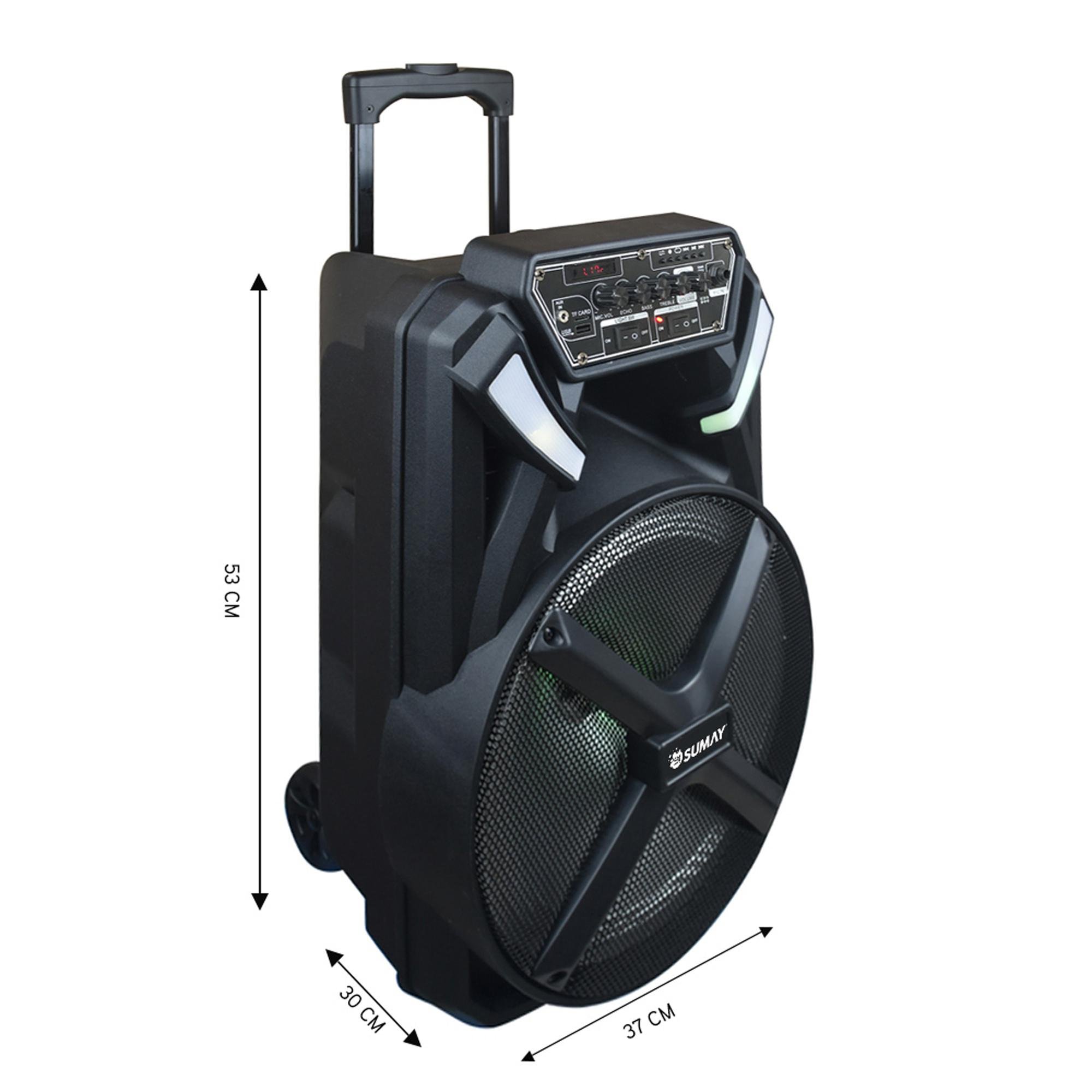 Caixa de Som Portátil Sumay Xprime CAP22 300w Preta - Mundomax