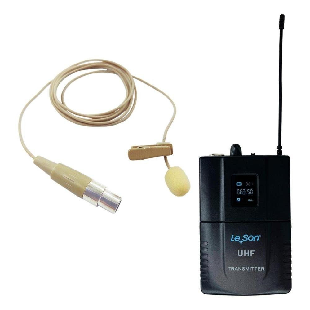 Sistema de Microfone Duplo Sem Fio Headset Lapela Leson LS902 Bege ... Sistema de Microfone Duplo Sem Fio Headset Lapela Leson LS902 Bege ...