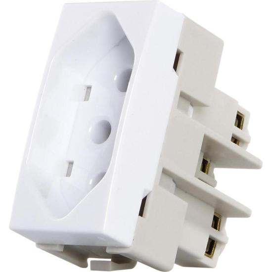 Tomada 2P+T Sleek 10A Branca Margirius - Mundomax